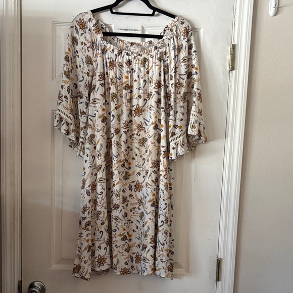 NAIF | Dresses | Naif Floral Dress Tan And Yellow | Poshmark